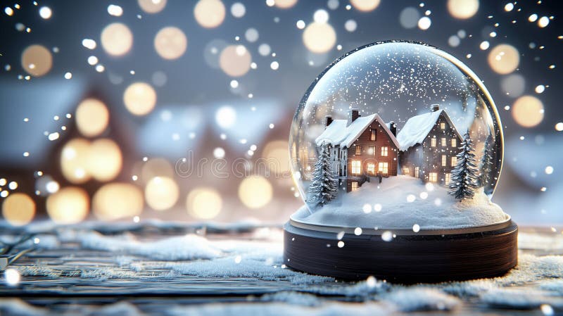 A Snow Globe with a House Inside of it. Generative AI Stock ...