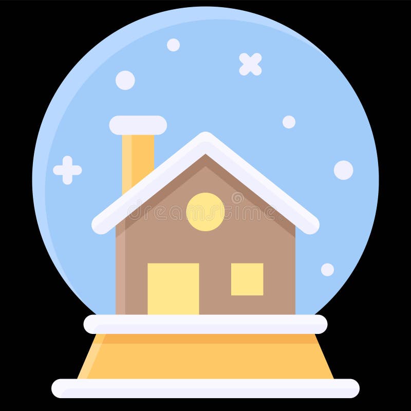 Snow Globe Icon, Winter City Related Vector Stock Vector - Illustration ...