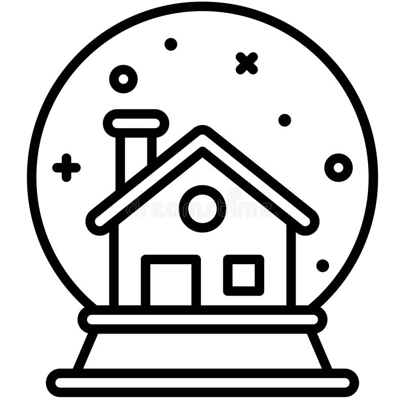 Snow Globe Icon, Winter City Related Vector Stock Vector - Illustration ...