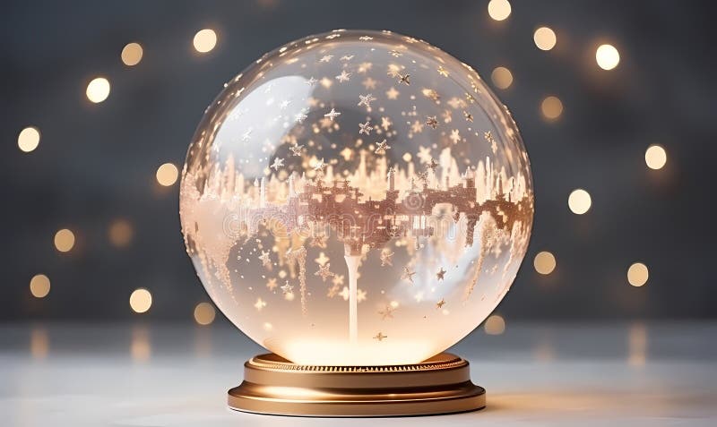 A Snow Globe with Lights, Transparent Globe on the White Background ...