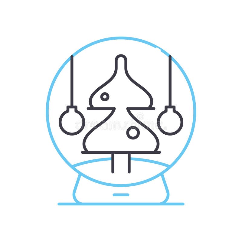 Snow Globe Line Icon, Outline Symbol, Vector Illustration, Concept Sign ...