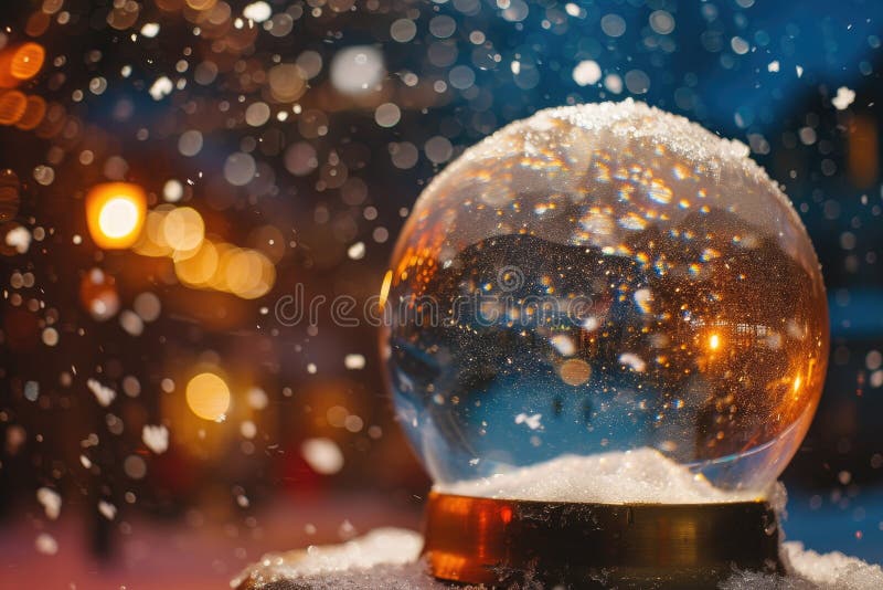 Snow Globe and Magical Snow Ball with Trees Stock Illustration ...