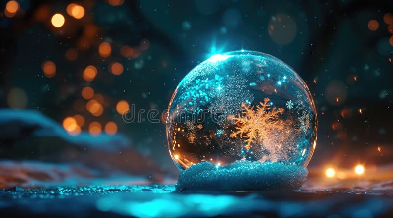 Snow Globe and Magical Snow Ball with Trees Stock Illustration ...