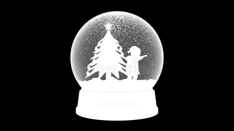 Snow Globe Santa Claus Dance Loop Alpha Matte 3D Rendering Animation ...