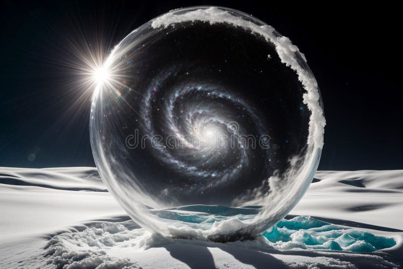A Snow Globe Shake Revealing a Spinning Galaxy Stock Illustration ...