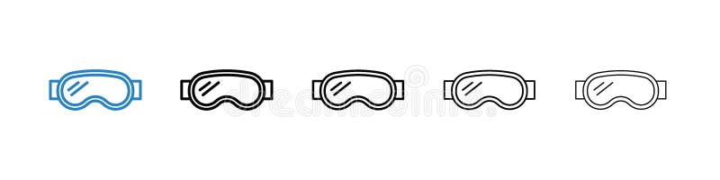 Snow Goggle Icon Vector Set on White Background Stock Vector ...