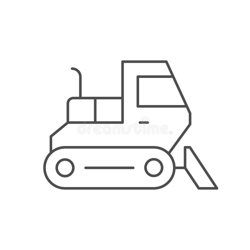 Snow Groomer Line Outline Icon Stock Vector - Illustration of ...