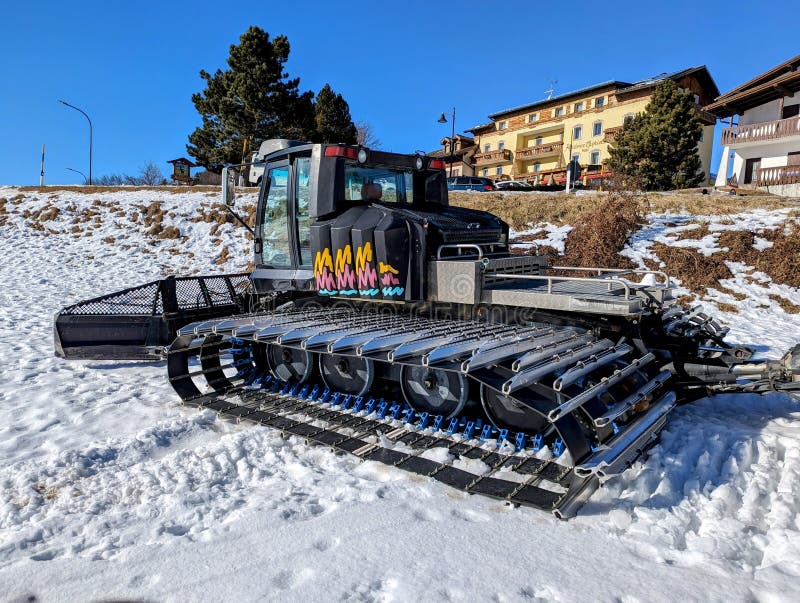 Snow Groomer, Plow, Snow Mobile, Snowcat Stock Photo - Image of tree ...