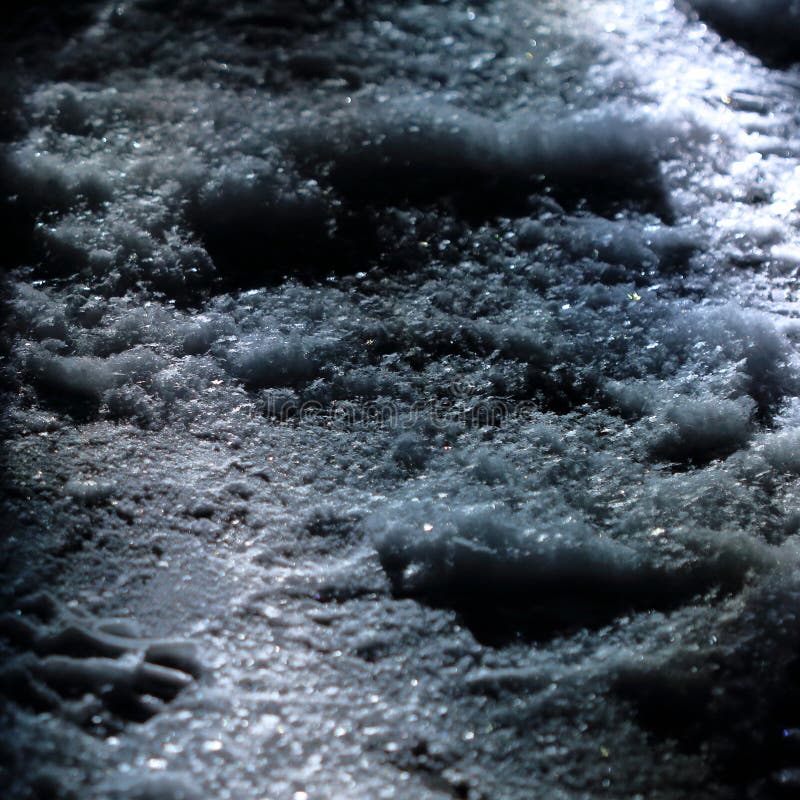 Snow on the Ground in the Spotlight Stock Photo - Image of dark, light ...