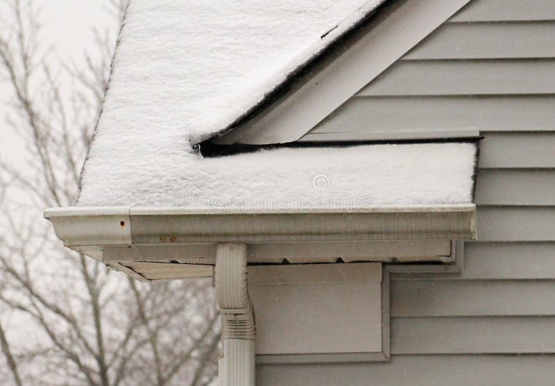 Snow gutter stock photo. Image of roofing, brows, aluminum - 69230626