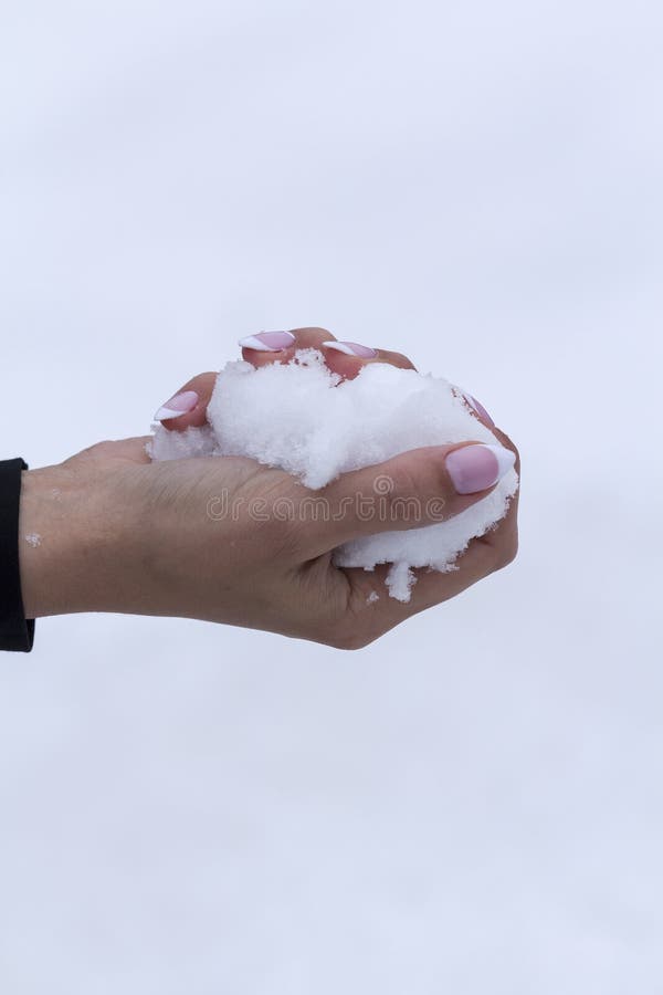 The snow in hand stock photo. Image of frost, human, snow - 67977698