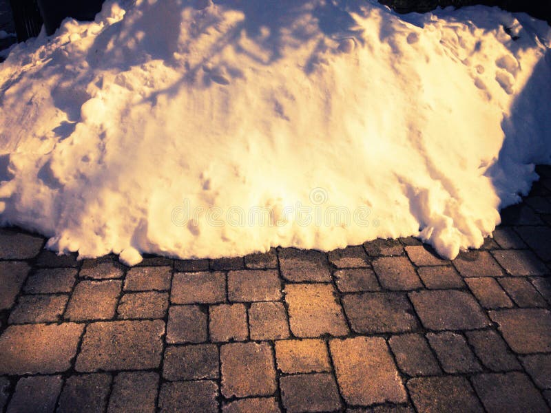 Snow Heap on Ground in Winter. Stock Photo - Image of snow, light ...
