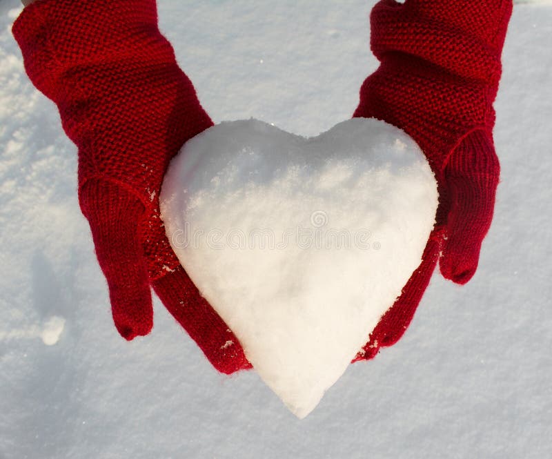 Woman Hands in Winter Gloves Heart Symbol Shaped Stock Photo - Image of ...