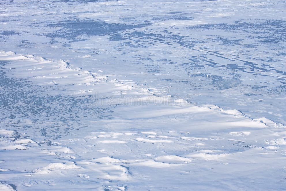 Snow hummocks on the ice stock photo. Image of beautiful - 23194564