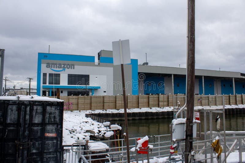 Snow and Ice are in the Harbor Along the Docks of a Boat Dock Editorial ...