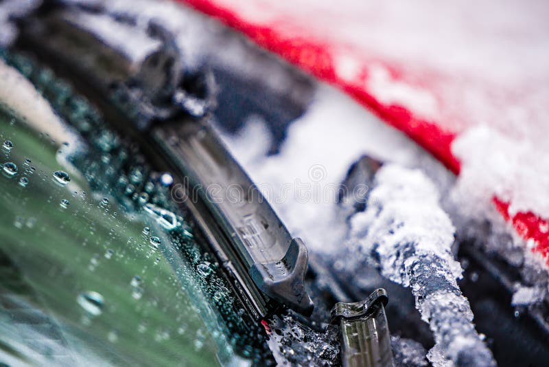 Ice Covered Windshield Looking From Inside Out Stock Photo - Image of ...