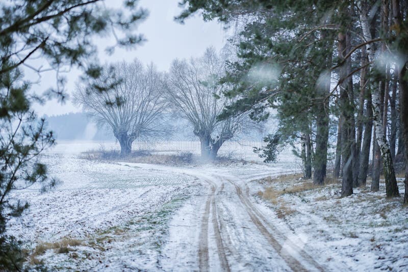 Snow and Ice on the Field, Winter Stock Image - Image of design, field ...