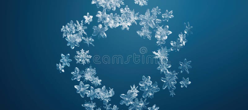 Snow Ice Flower Circle Background, Frozen Stock Illustration ...