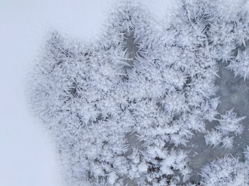 Snow and Ice Frosty Patterns on a Lake Stock Image - Image of patterns ...