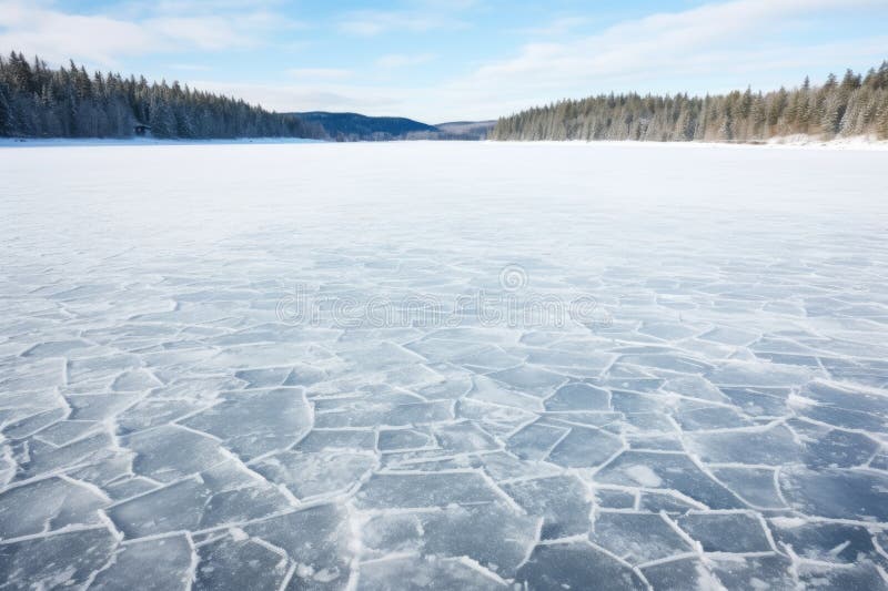 Snow and Ice Pattern on a Frozen Lake Stock Illustration - Illustration ...