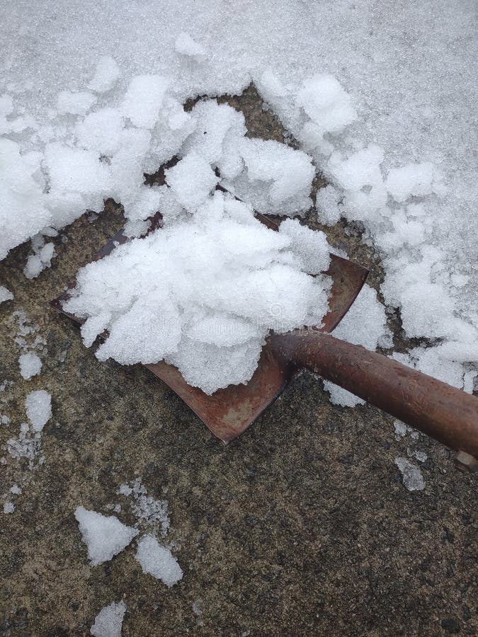 Snow and Ice Removal from a Driveway Stock Photo - Image of safety ...