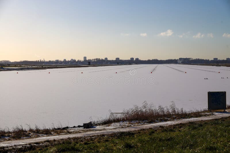 Snow Ice Rowing Facility Zevenhuizen Close Rotterdam Stock Photos ...