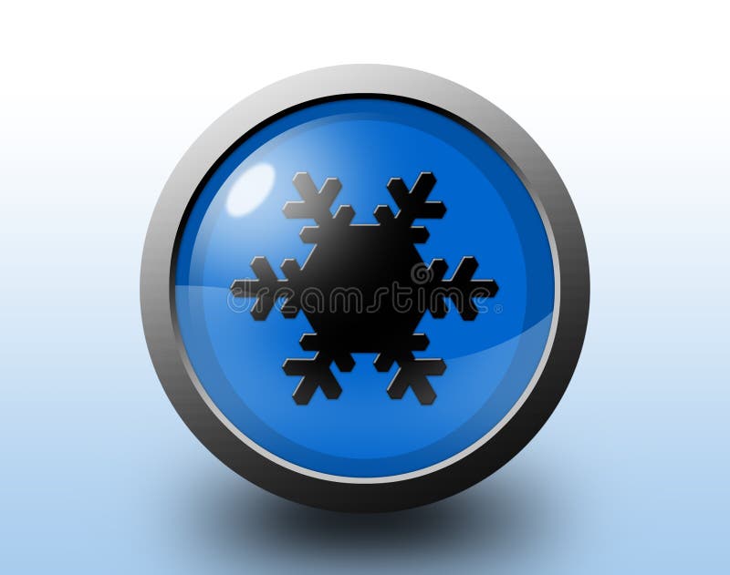 Snow Icon. Circular Glossy Button. Stock Illustration - Illustration of ...
