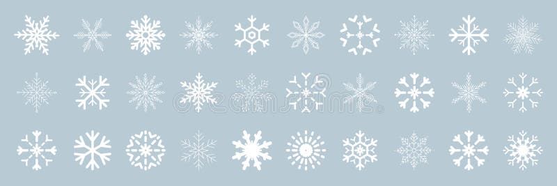 Snow Icons. Snowflakes Vector Icons. Winter Icons. Snow or Snowflake ...