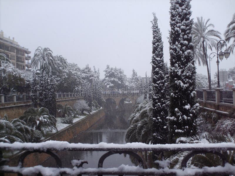 Snow in january stock photo. Image of winter, palma - 110060136