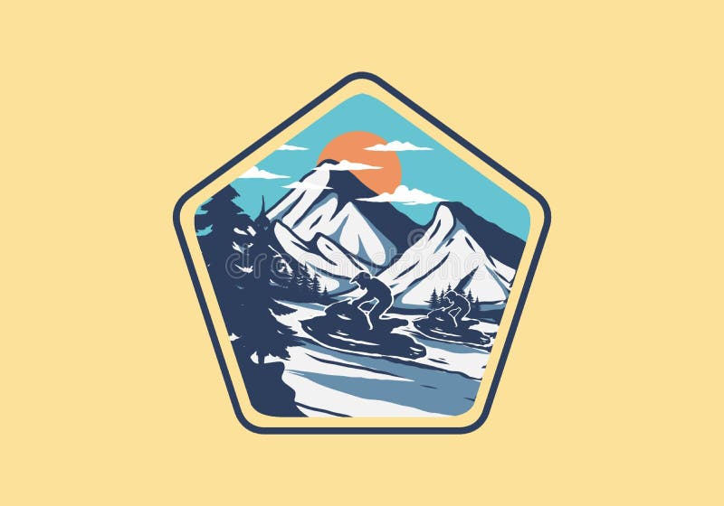 Snow Jet Ski Illustration Graphic Stock Vector - Illustration of logo ...