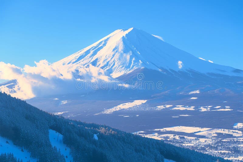 Snow Kissed Fuji Mountain Summit Stands Out in Breathtaking Winter ... Snow Kissed Fuji Mountain Summit Stands Out in Breathtaking Winter ...