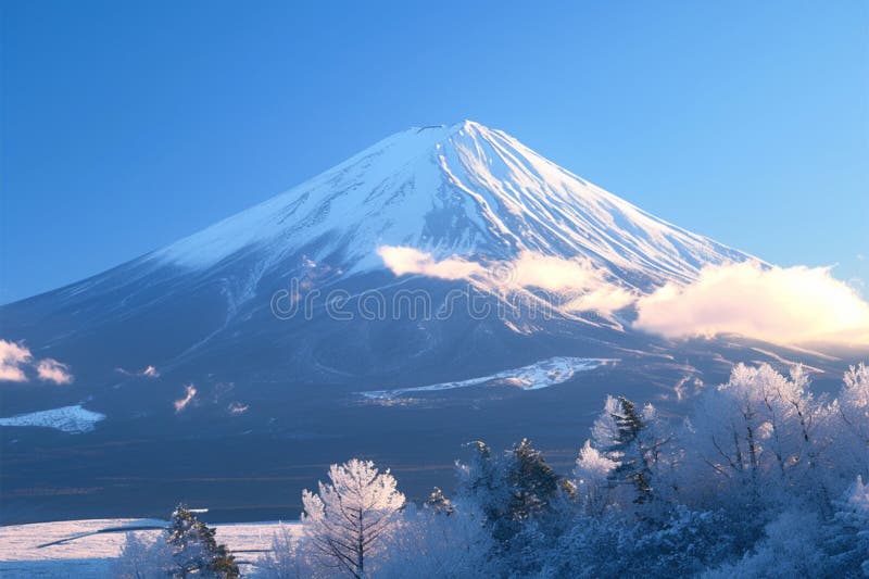 Snow Kissed Fuji Mountain Summit Stands Out in Breathtaking Winter ... Snow Kissed Fuji Mountain Summit Stands Out in Breathtaking Winter ...