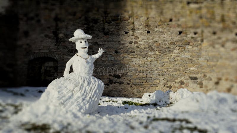 Snow lady stock photo. Image of lady, winter, snow, sunlight - 347081532