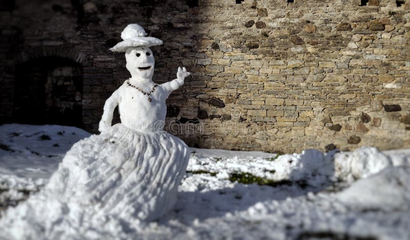 Snow lady and sunshine stock image. Image of lady, snow - 347081517