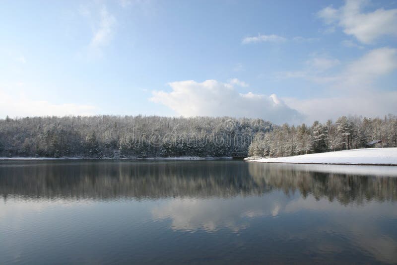 Snow and lake stock image. Image of water, nature, christmas - 1629383