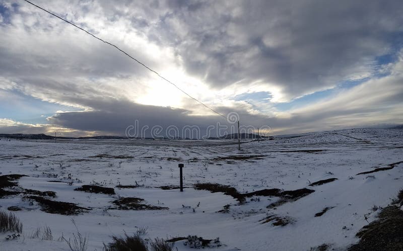 Snow land stock photo. Image of land, cloudy, winter - 93239504