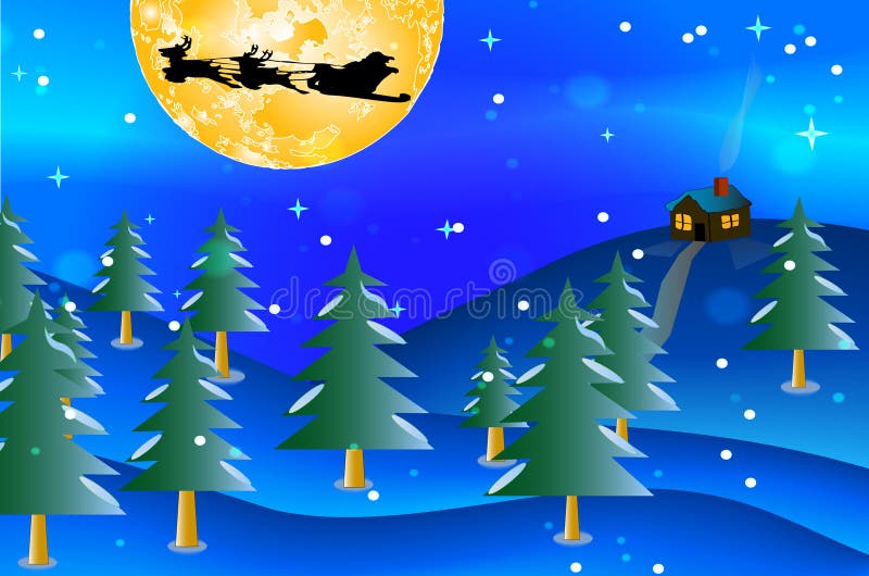 Snow land Santa stock illustration. Illustration of countryside - 16692900