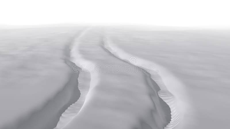 Snow Landscape Car Jeep Trail 3d Illustration Stock Illustration ...