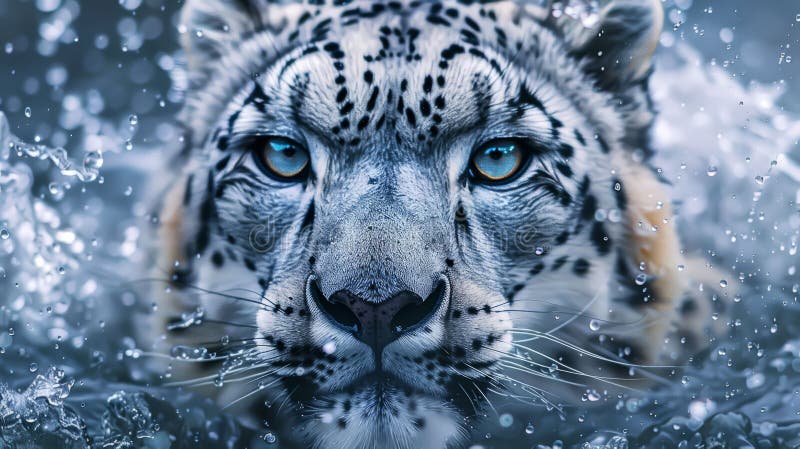Snow Leopard: the Allure of the Snowy Predator. Created by AI Stock ...