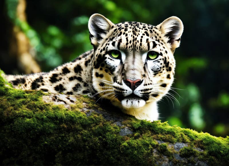 Portrait of Snow Leopard is an Endangered Animal on Earth Stock ...