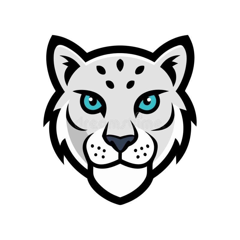 Snow Leopard Head Mascot Logo Stock Illustration - Illustration of ...