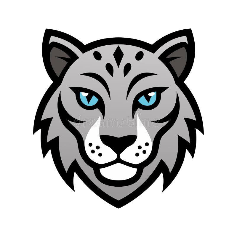 Snow Leopard Head Mascot Logo Stock Illustration - Illustration of ...