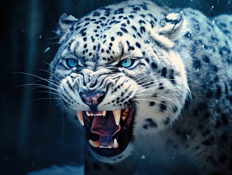 Ai Generated Illustration Wildlife Concept of Snow Leopard Stock Illustration - Illustration of ...