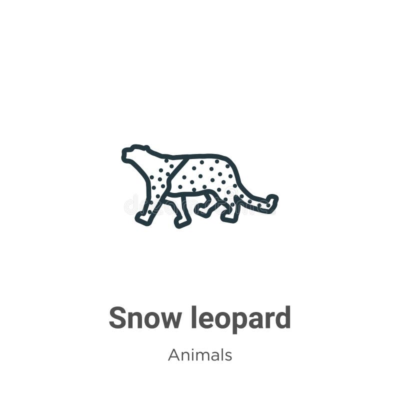 Snow Leopard Outline Vector Icon Thin Line Black Snow Leopard Icon