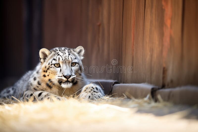 Snow Leopard Resting Under Himalaya Sun Stock Image - Image of ...