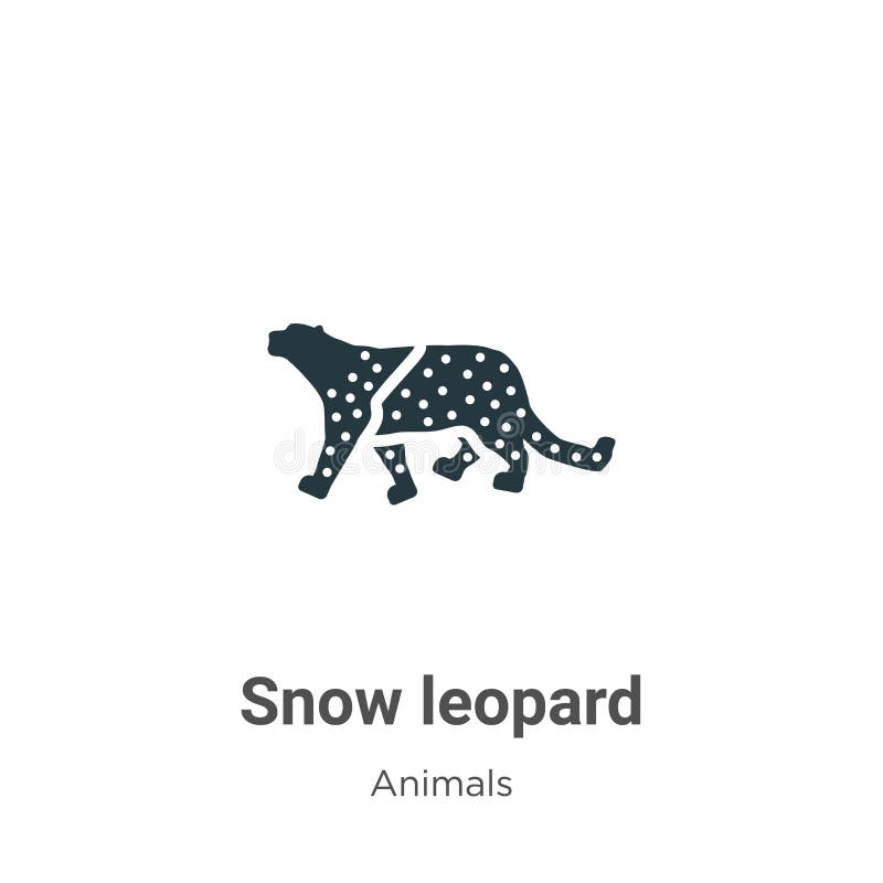 Snow Leopard Vector Icon On White Background. Flat Vector Snow Leopard ...