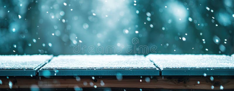 Snow Lightly Dusting Solar Panels on Rooftop Creates Serene Atmosphere ...