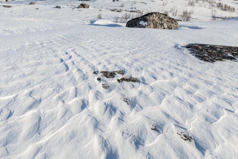 Snow Like Waves Frozen from the Winter Winds. Stock Image - Image of ...