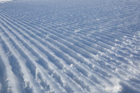 Snow Lines Made from a Snow Machine Stock Image - Image of slalom ...