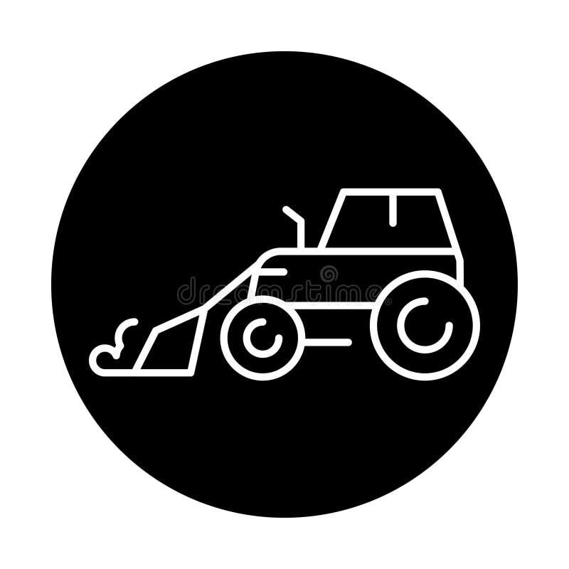Snow Loader Black Line Illustration. Snow Removal Machine Stock Vector ...